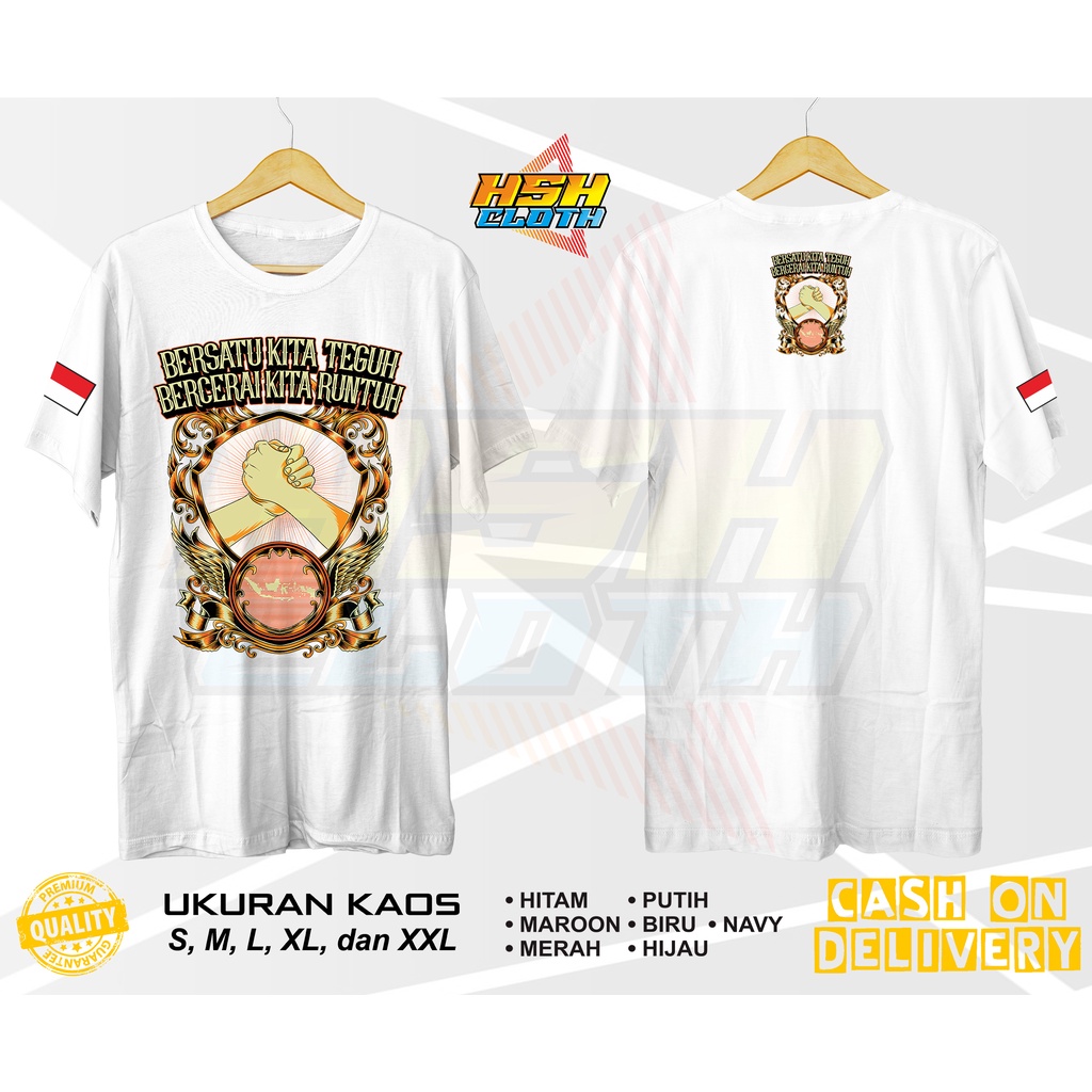 Jual Baju Kaos Pria Distro Sablon DTF Hut Ri 77 V2 Indonesia Merdeka 17 Agustus 1945 Bisa Custom ...