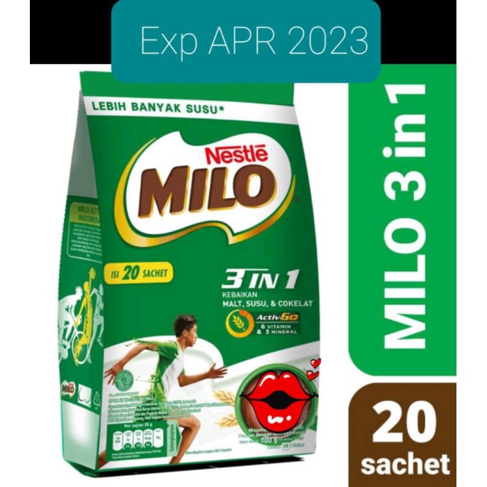 Jual milo 3in1 activ go 18sachetx35gr halal | Shopee Indonesia