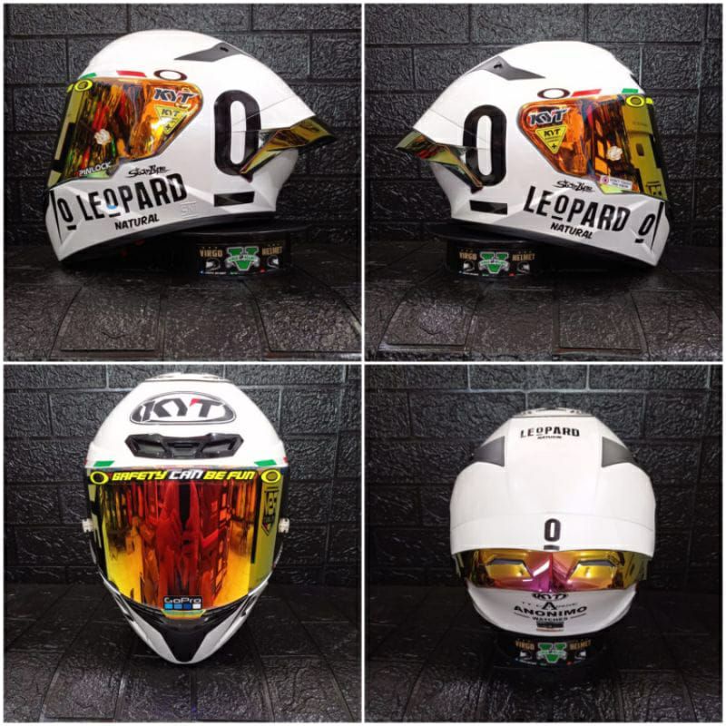 Jual Helm Full Face KYT TT COURSE White Paket Ganteng Leopard | Shopee Indonesia