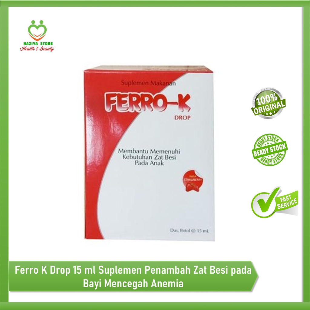 Jual FERRO K DROP 15 ml Zat Besi Bayi Vitamin Bayi dan Anak Penambah darah | Shopee Indonesia