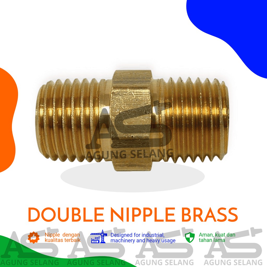 Jual Double Nepel Neple Kuningan 3/8" Double Nipple Brass 3/8 inch | Shopee Indonesia