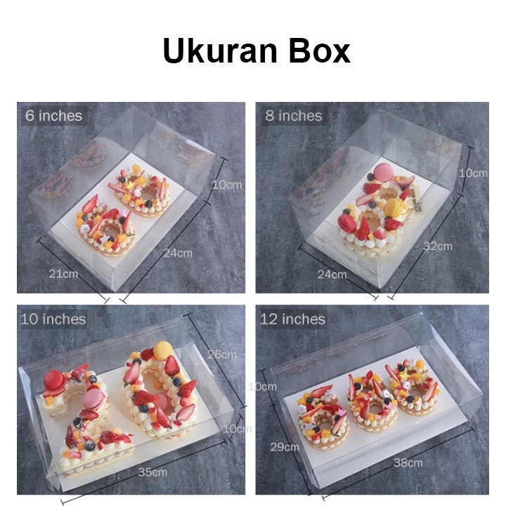 Jual Box kue huruf alphabet Box kue tart Box kue bening Box kue beserta ...