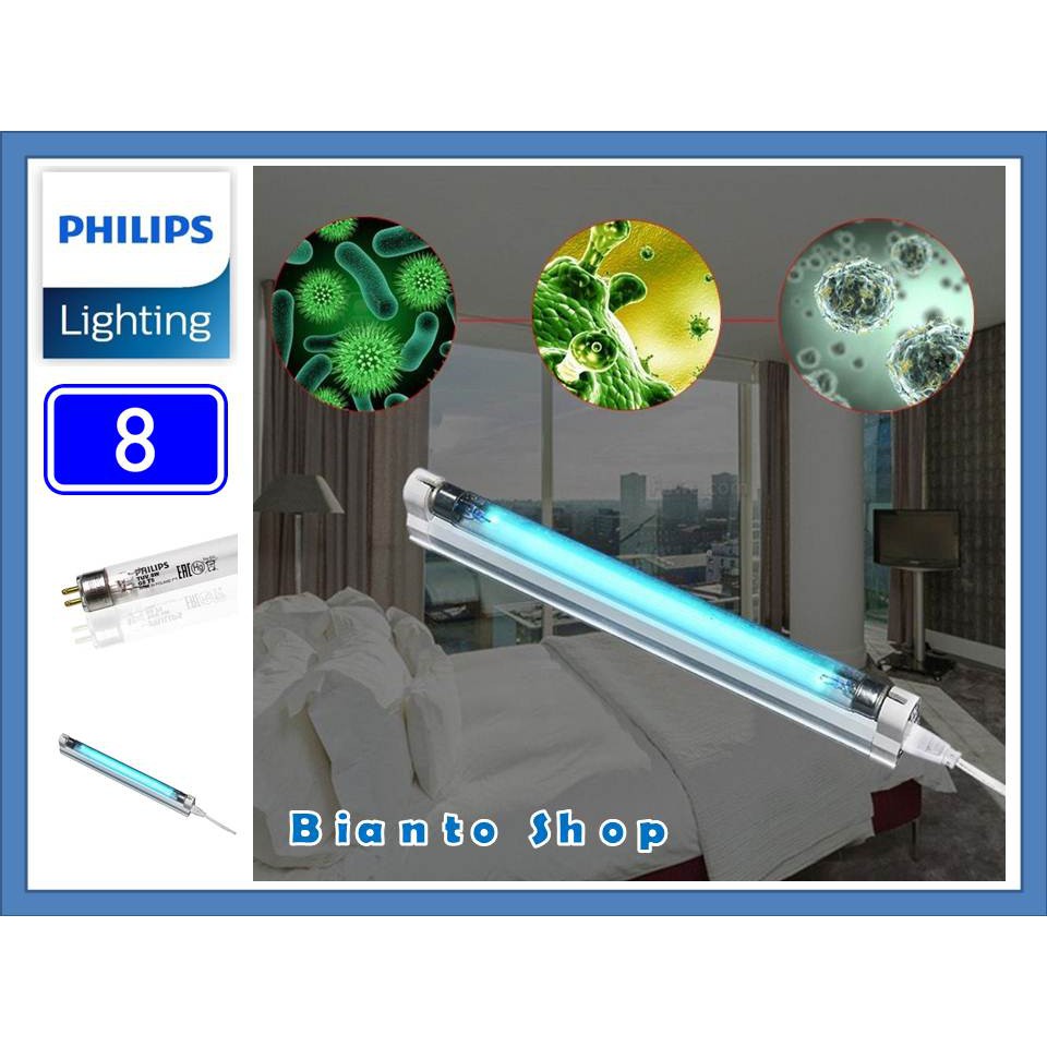 Jual Lampu Sterilisasi PHILIPS ULTRAVIOLET Germicidal AntiVirus G8T5 Type UVC - 8 Watt | Shopee ...