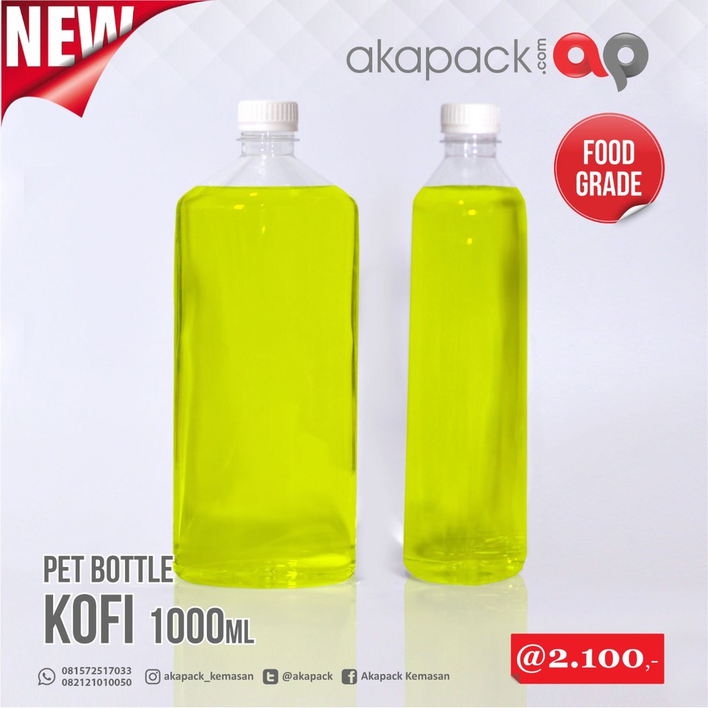 Jual Botol pillow Kofi 1000ml KHUSUS BANDUNG / Botol Plastik 1liter ...