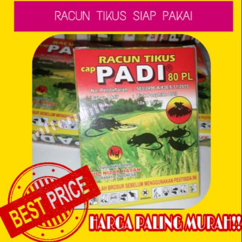 Jual Racun Tikus Cap Padi - Pembunuh Tikus - Basmi Tikus | Shopee Indonesia