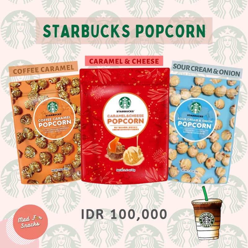 Jual Starbucks Popcorn (Coffee Caramel/ Caramel & Cheese/ Sour & Cream ...