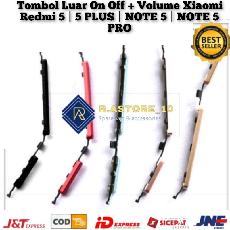 Jual Pernik Tombol Luar On Off + Volume Xiaomi Redmi 5, 5 PLUS, NOTE 5, NOTE 5 PRO Keypad Rubber ...
