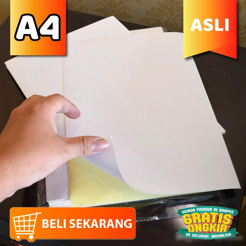 Jual Kertas Stiker A4 Mengkilap / Kertas Sticker Label Glossy | Shopee ...