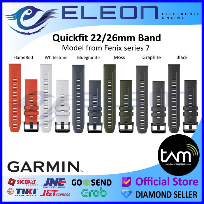 Jual Garmin Quickfit 22mm / 26mm Silicone Watch Bands Quick Fit ...