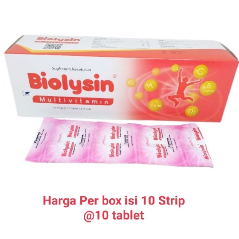 Jual BIOLYSIN Tablet 10 strip = 100 tablet | Multivitamin | Shopee ...