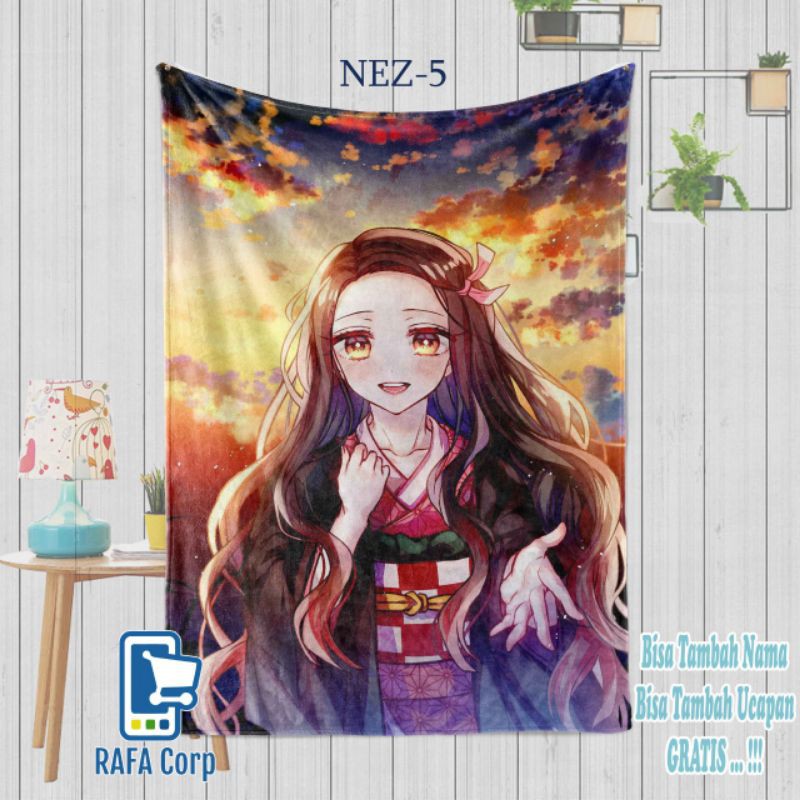 Jual Selimut Nezuko - selimut custom anime - kimetsu no yaiba - selimut ...