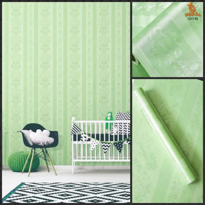 Jual Wallpaper Stiker Dinding Hijau Polos salur 10m x 45cm | Shopee Indonesia
