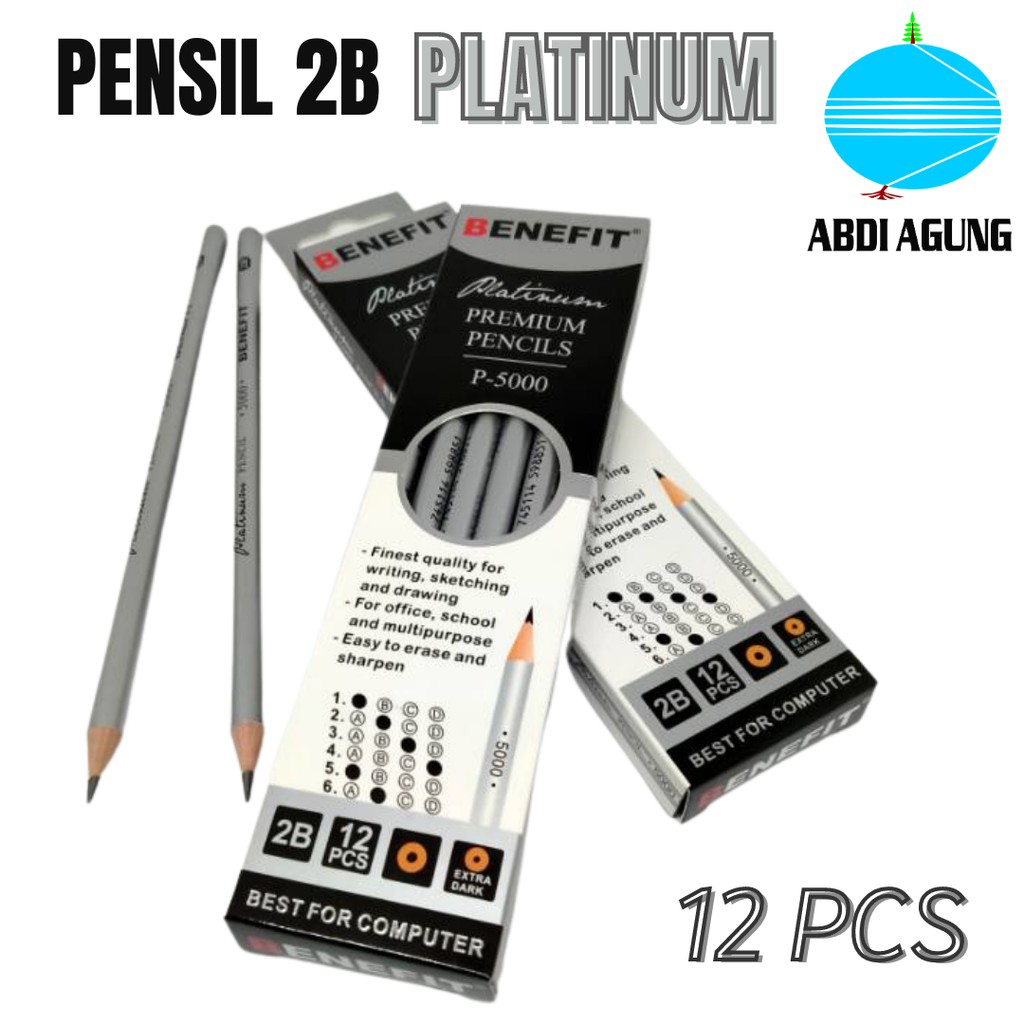 Jual Pensil 2B Benefit Platinum P-5000 isi 12 pcs | Shopee Indonesia