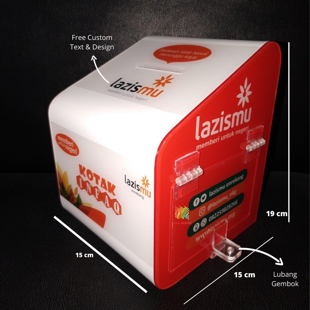 Jual Kotak Amal LZ Sablon/ Acrylic kotak amal/Kotak Infaq Akrilik ...