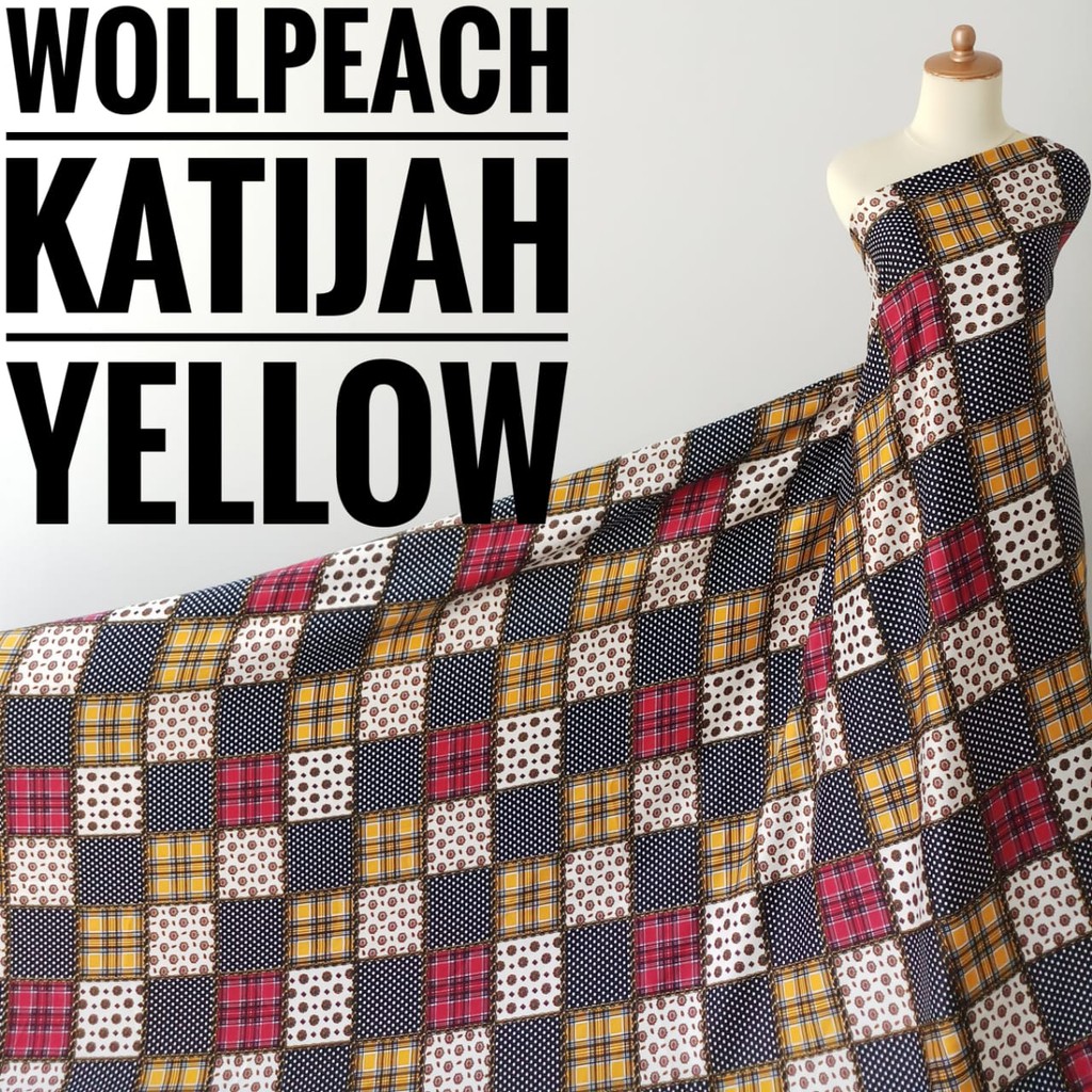 Jual Kain Meteran Wollpeach Katijah Yellow (0.5M) | Shopee Indonesia