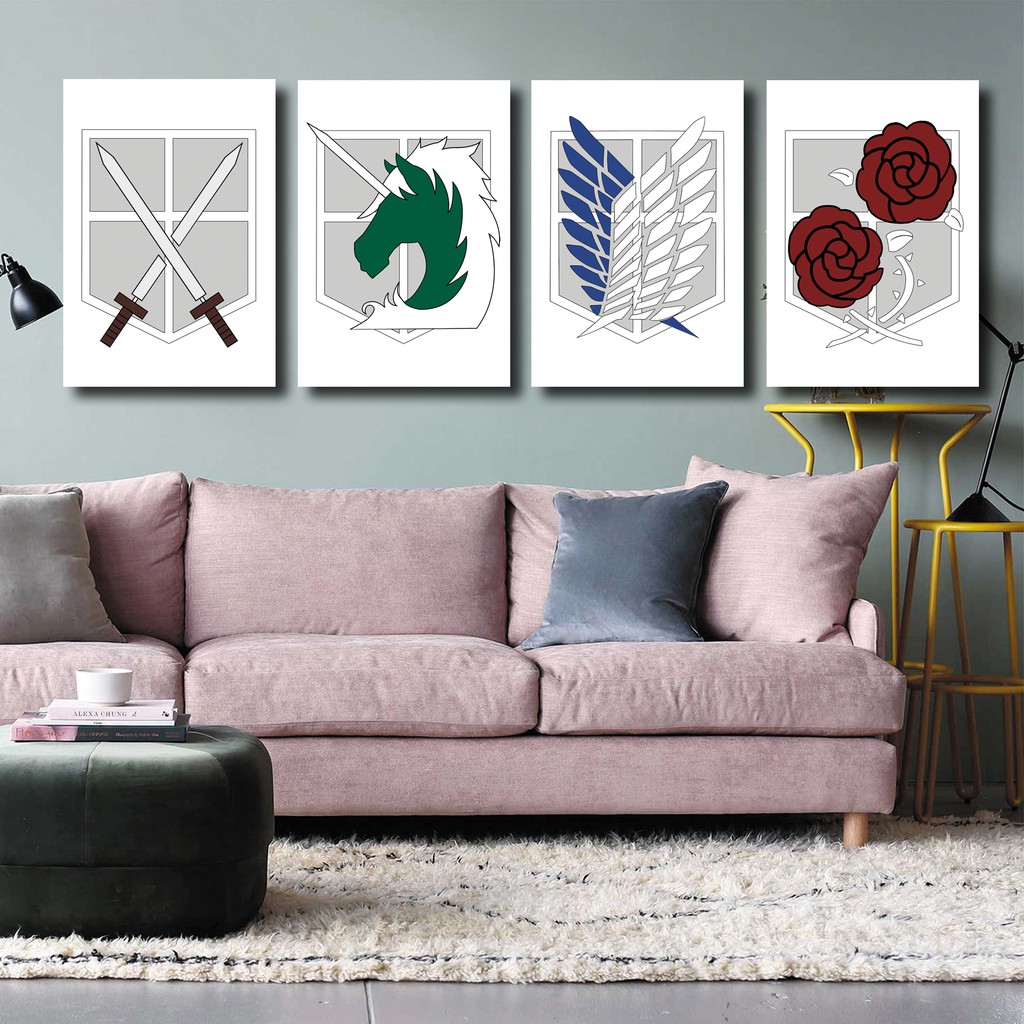 Jual Hiasan Dinding PAKET AOT 4 PCS/ Wall Decor Attack On Titan 4PCS ...