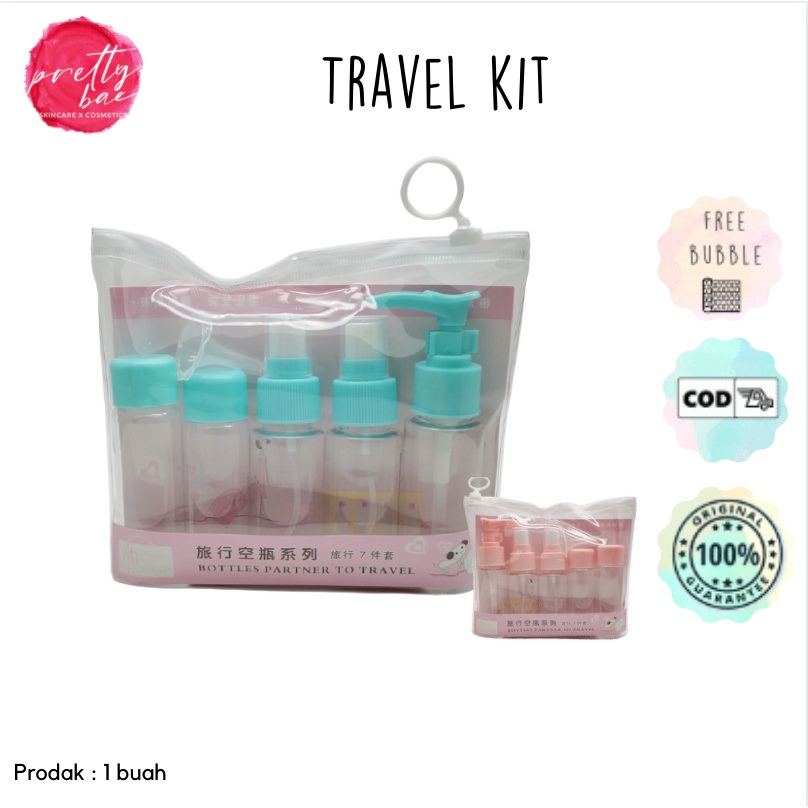 Jual Travel Toiletries Kit Set Botol Plastik Kosong / Kosmetik Spray ...