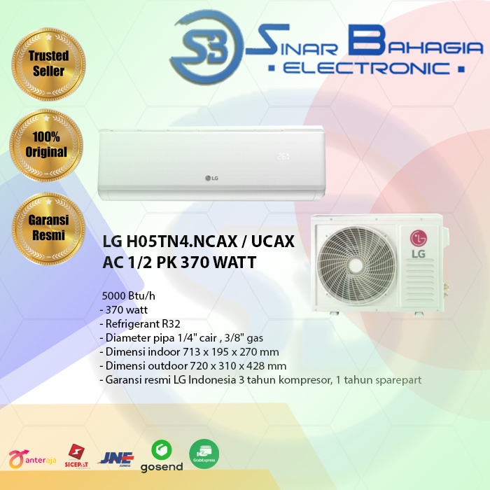 Jual LG HS-05TN4-NCAX / HS-05TN4-UCAX AC 1/2 PK HERCULES 370 WATT R-32 (NEW) | Shopee Indonesia