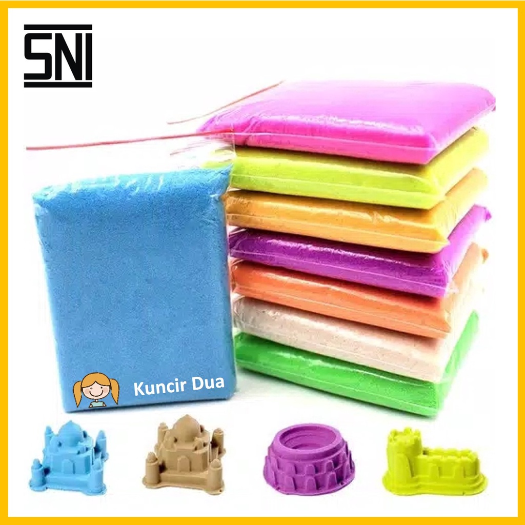 Jual Mainan Pasir Ajaib Anak Magic Sand kemasan 1 kg SNI Pasir Anak ...
