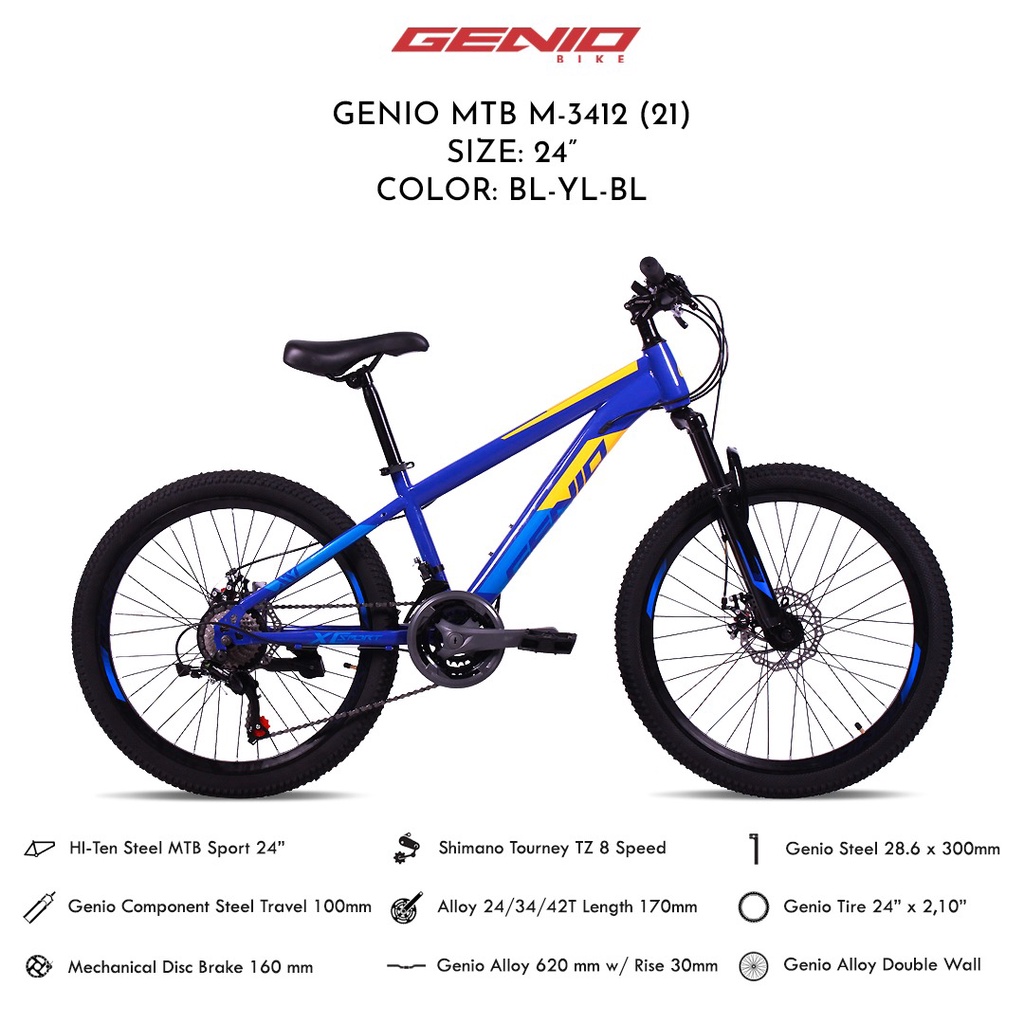 Jual Sepeda Gunung Genio MTB Genio M-3411 Remaja-Dewasa 24inch | Shopee ...