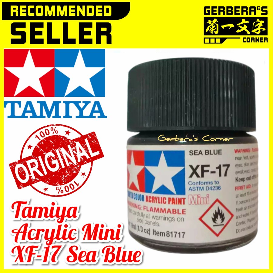 Jual Tamiya Acrylic Mini XF17 XF-17 Sea Blue Cat Gundam Kuas Airbrush ...