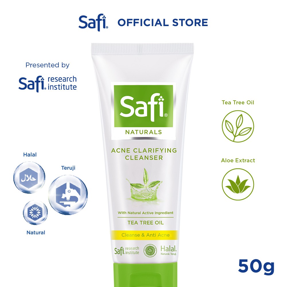 Jual Safi Naturals Clarifying Cleanser Tea Tree Oil 50gr - Foam ...