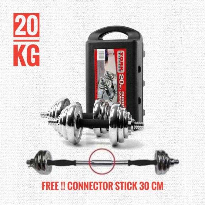 Jual Dumbell Set Chrome 20 Kg Dumbel Barbel Set 20Kg Box York | Shopee ...