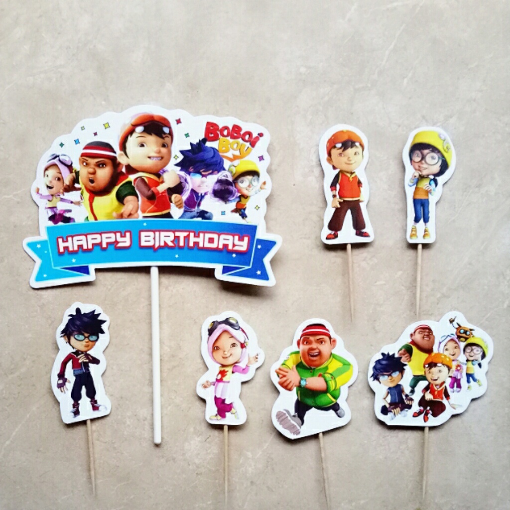 Jual satu set isi 7 cake topper hiasan kue ulang tahun karakter ...
