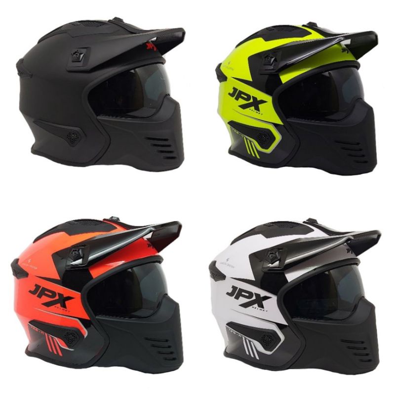 Jual Helm Jpx Mx 726-R Helm Full Face/Half Face Polos Dan Motif | Shopee Indonesia
