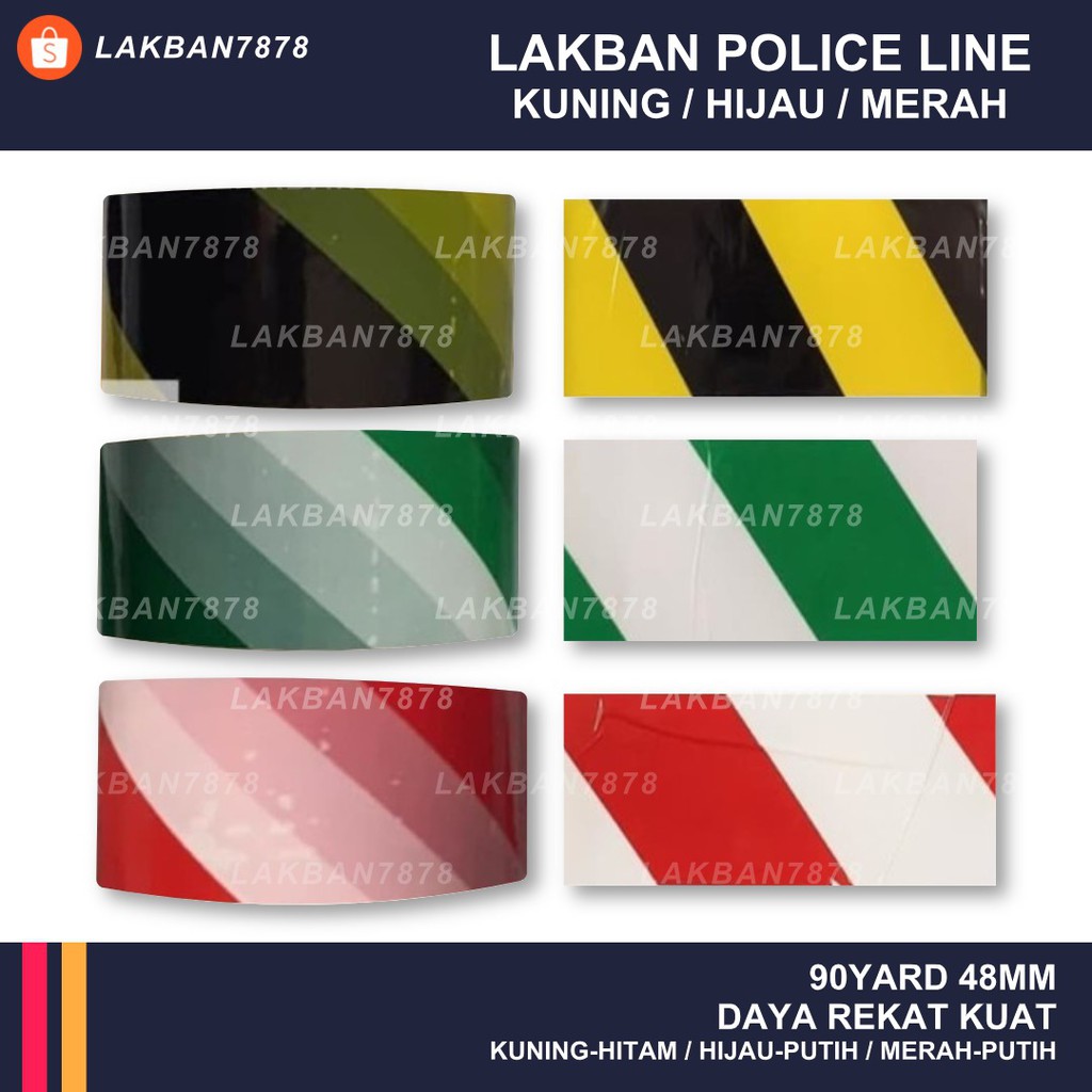 Jual Lakban Police Line / Garis Polisi / Merah Putih / Hijau Putih ...