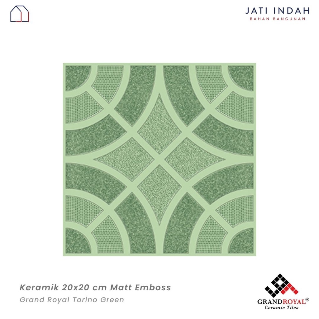 Jual Keramik Lantai Matt Emboss 20x20 cm Grand Royal Torino Green ...