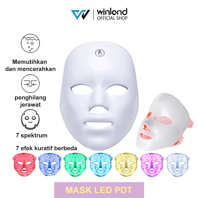Jual Winland Masker LED pdt light 7 in1 les mask beauty mask led photon Prinsip optik LED 7 ...