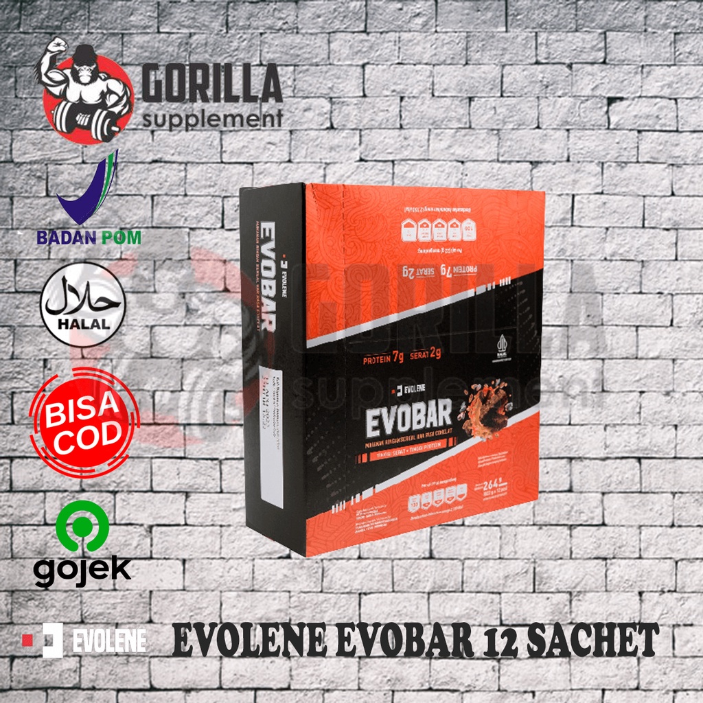 Jual EVOLENE Evobar 1 Box 12 Sachet - Snack Coklat Tinggi Protein ...