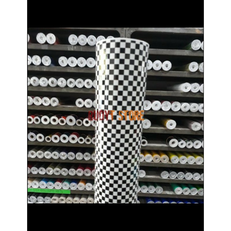 Jual Sticker skotlite Motif Kotak-kotak hitam putih | Shopee Indonesia