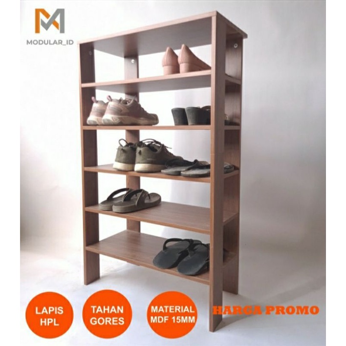 Jual Rak sepatu sendal 5 susun kayu/Lemari sepatu/rak terbuka ( REGULER ...