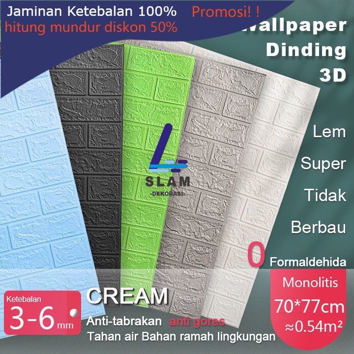 Jual Promo!! PAKET 10 LEMBAR Wallpaper Dinding 3D Foam Wallpaper ...