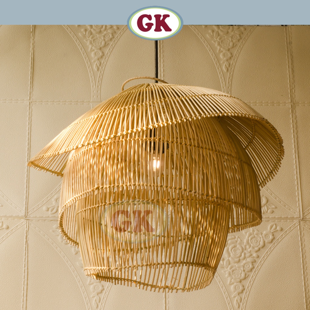 Jual Kap Lampu Rotan BASIC 52 - Handcrafted Rattan Lampshade Perfect Interior Decor for Cafe ...