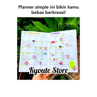 Jual Buku Monthly Planner Simple A5 Versi 2 & 1 Kyoute Catatan Agenda ...