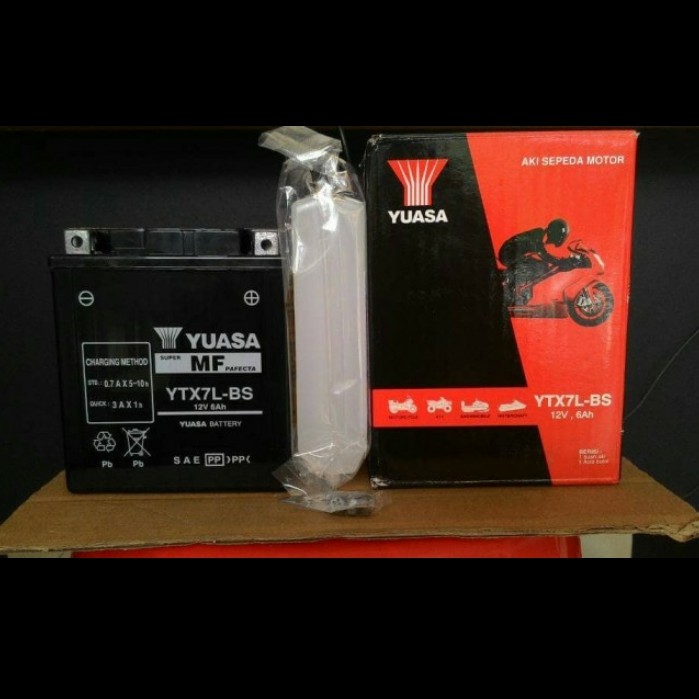 Jual Aki Motor Yamaha R25, Honda CBR 250 Yuasa YTX7L-BS MF Original | Shopee Indonesia
