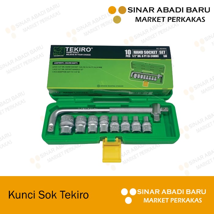 Jual Kunci Sok Shock Sock Set Tekiro 10 pcs 8 - 24 mm Box Plastik - 6 PT - SEGIENAM Mata Gagang ...