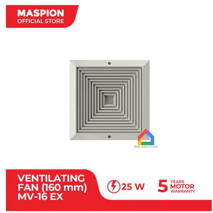 Jual Kipas Angin Hisap Maspion Langit MV-16 Ex / Exhaust Fan Maspion ...