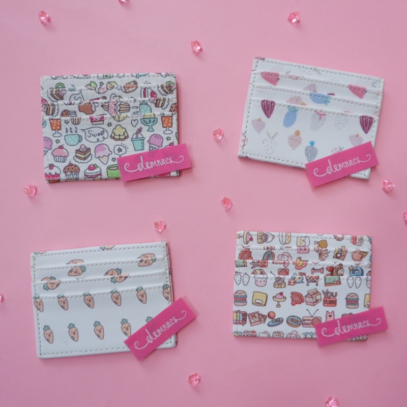 Jual Card Holder Motif warna pastel, Dompet tempat kartu emoney flash ...