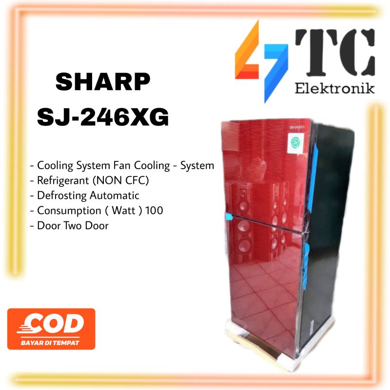 Jual KULKAS SHARP 2 PINTU SJ-246XG -205 Liter | Shopee Indonesia