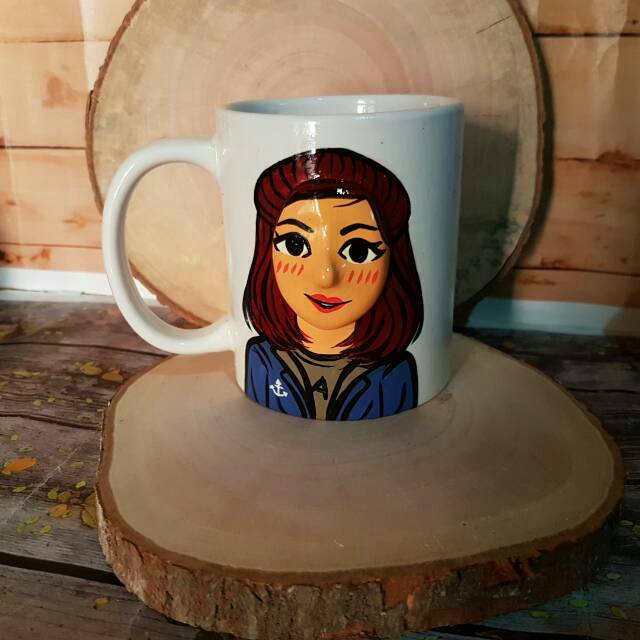 Jual Mug 3D lukis handmade lukisan lucu unik patung ilustrasi kartun ...
