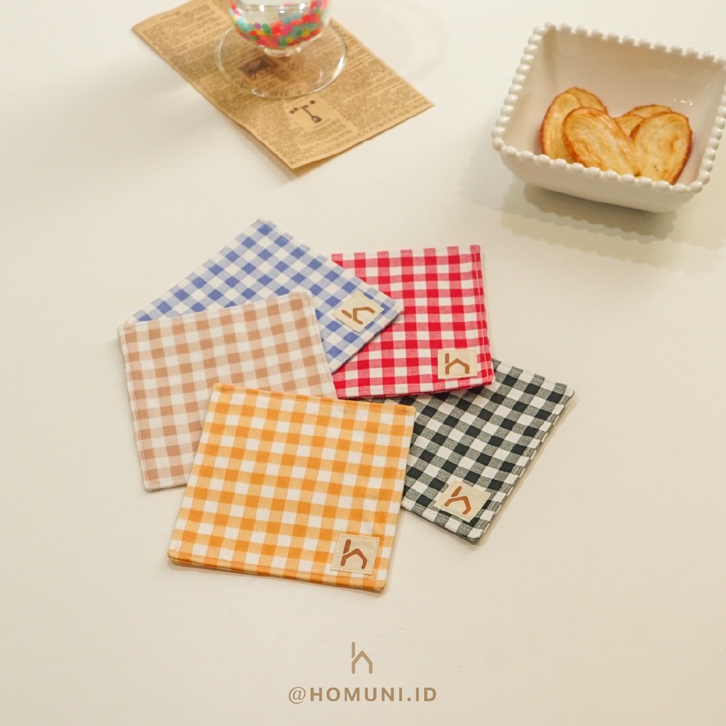 Jual Coaster Kain Katun Kotak-Kotak Medium Motif Gingham Checker Board ...