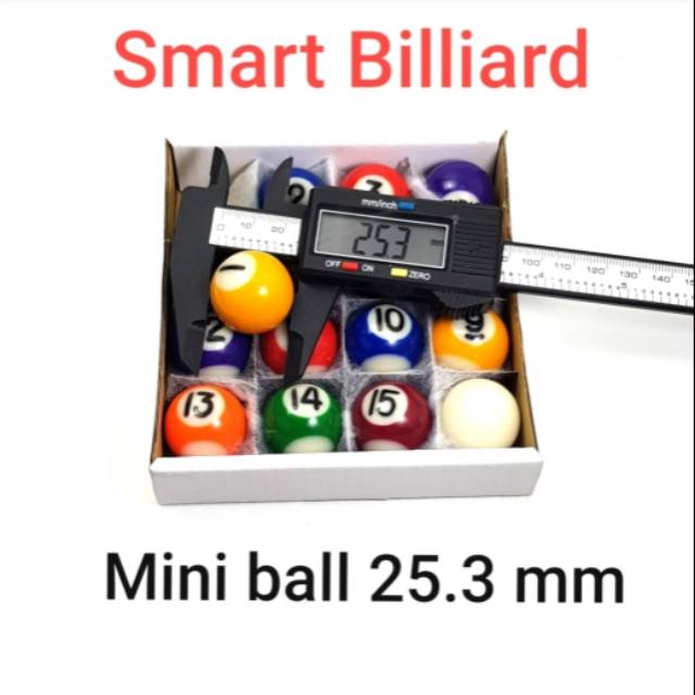 Jual Bola Kecil 25,3 mm Mini Pool Ball set Meja Billiard Biliar Mainan ...