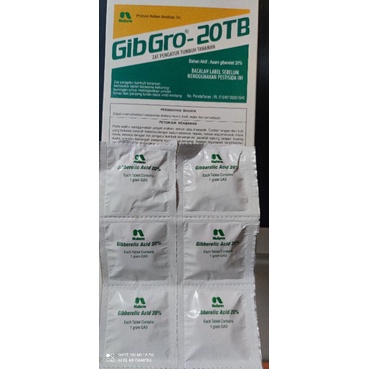 Jual GIBGRO 20TB tablet ZAT PENGATUR TUMBUH TANAMAN memacu pertumbuhan ...