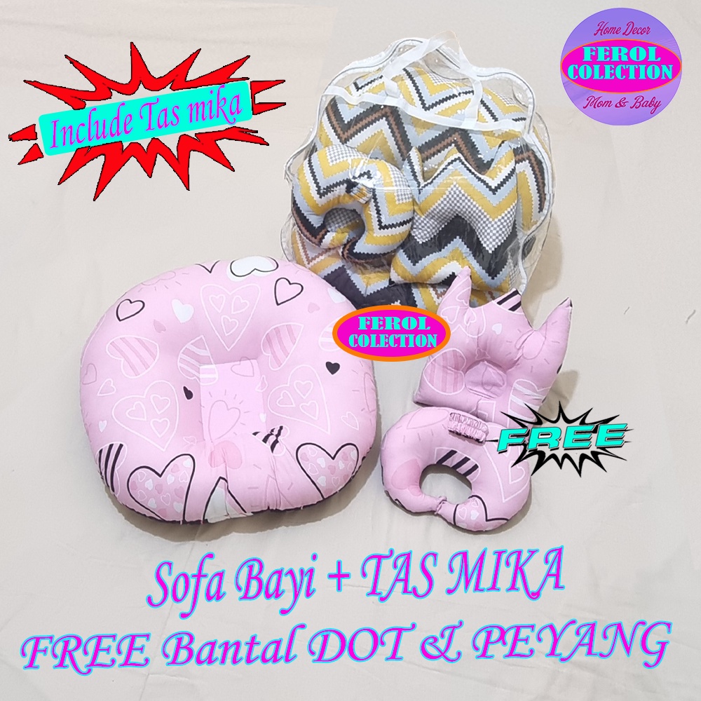 Jual [ NEW ARRIVAL FREE TAS MIKA] - Paket Sofa bayi + bantal peyang & Bantal DOT | Shopee Indonesia