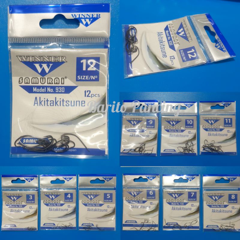 Jual Mata Kail Pancing Winner Samurai 930 Akita Kitsune Fishing Hook ...