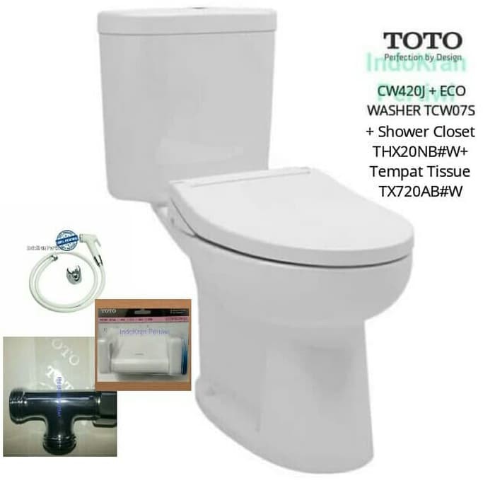 Jual PROMO Closet TOTO CW420 + TCW 07 S (ecowasher softclosing ...